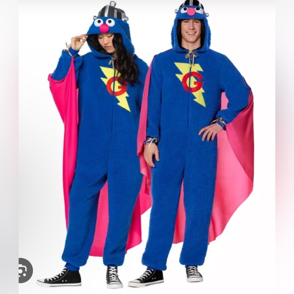 Sesame Street | Other | Super Grover Sesame Street Sherpa Onesie | Poshmark